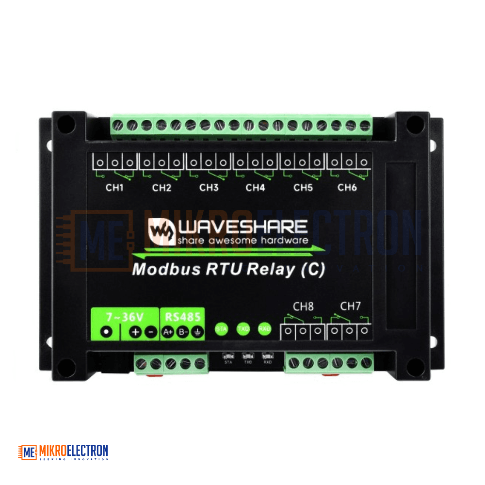 Modbus RTU 8 Channel Latching Relay Module (C) with RS485 Interface ...